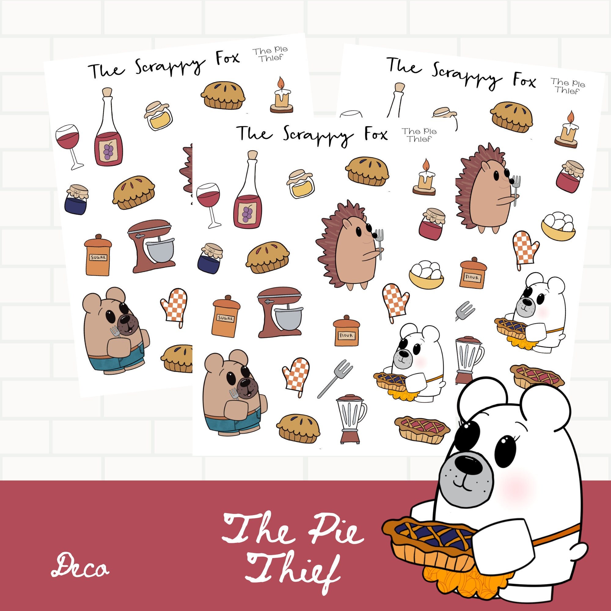 The Pie Thief Deco Sheet / Deco Planner Stickers/ Fall Deco Stickers ...