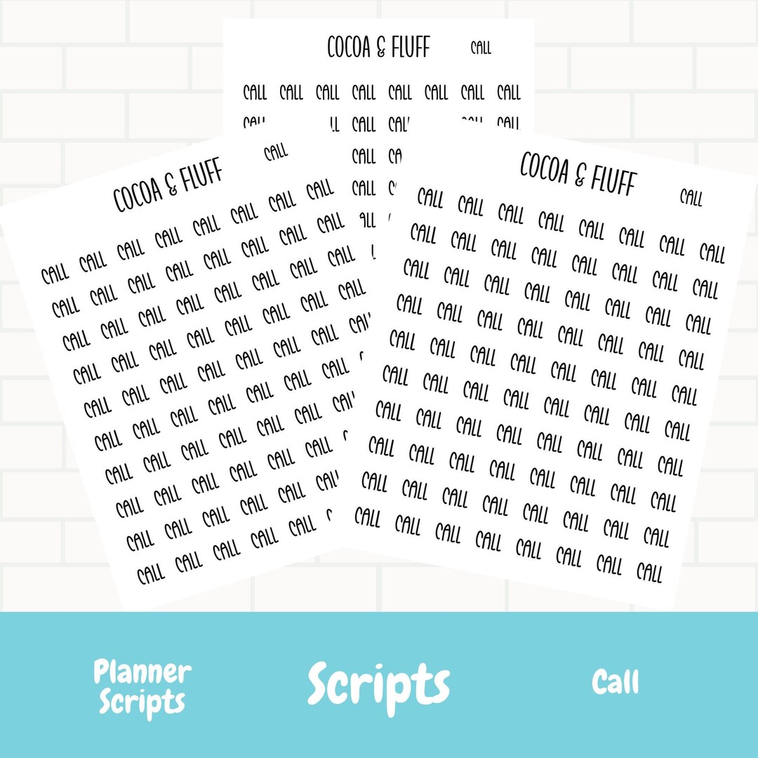 Call Script Stickers, Scripts, Family Script Stickers, Home Scripts, Planner Scripts - Etsy