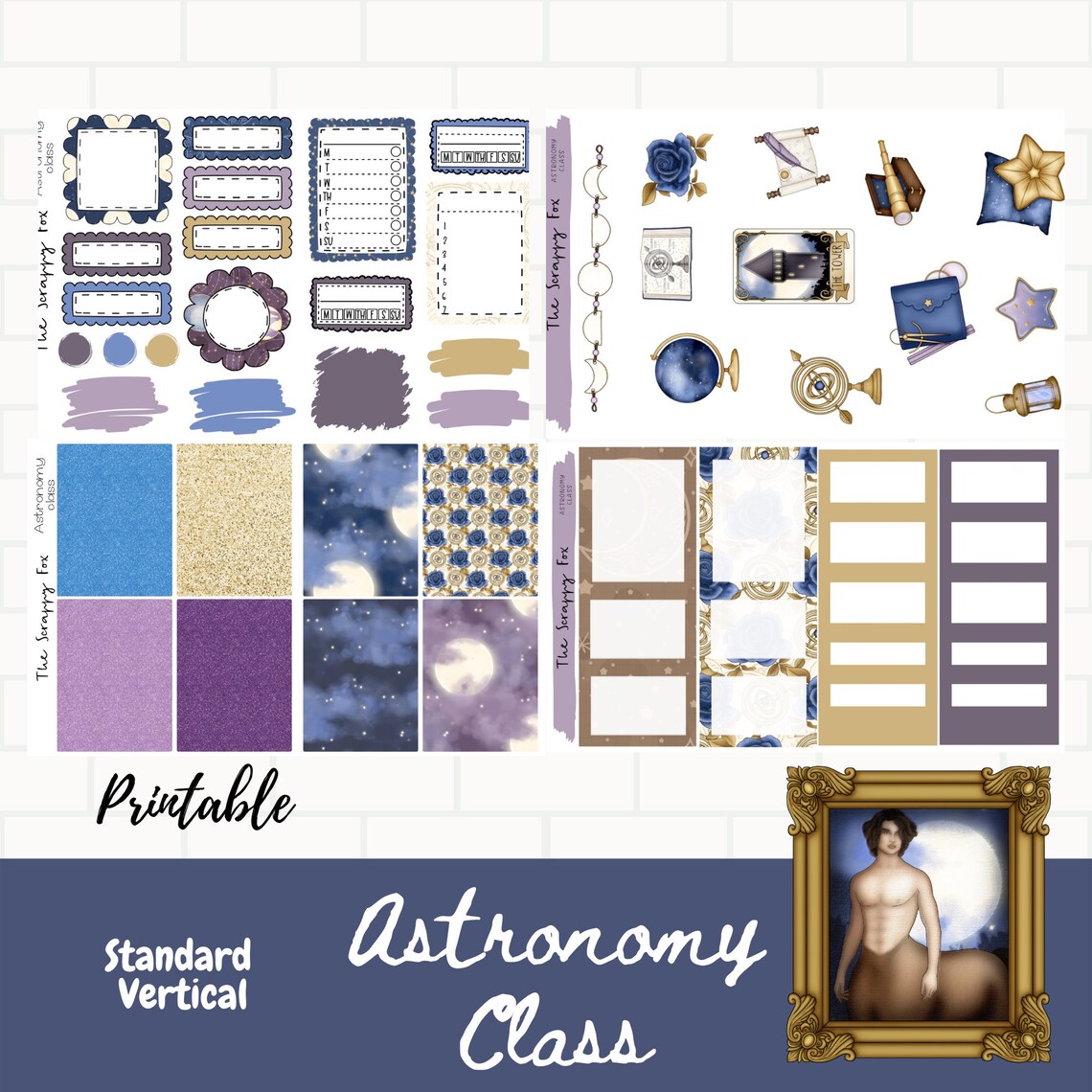 PRINTABLE Sticker Kit/ Astronomy Class / Standard Vertical - Etsy