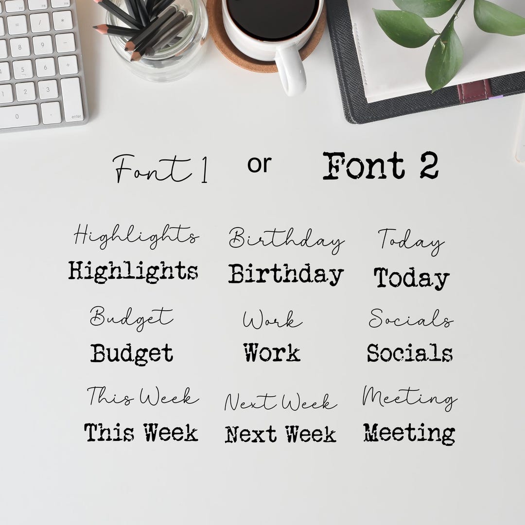 Scripts for Planners, Planner Header, Date Headers, Planner Stickers ...