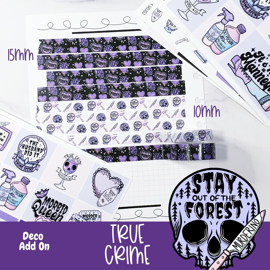 True Crime Inspired Pattern Washi Tape (15mm/10m) / Crime Scene Washi ...
