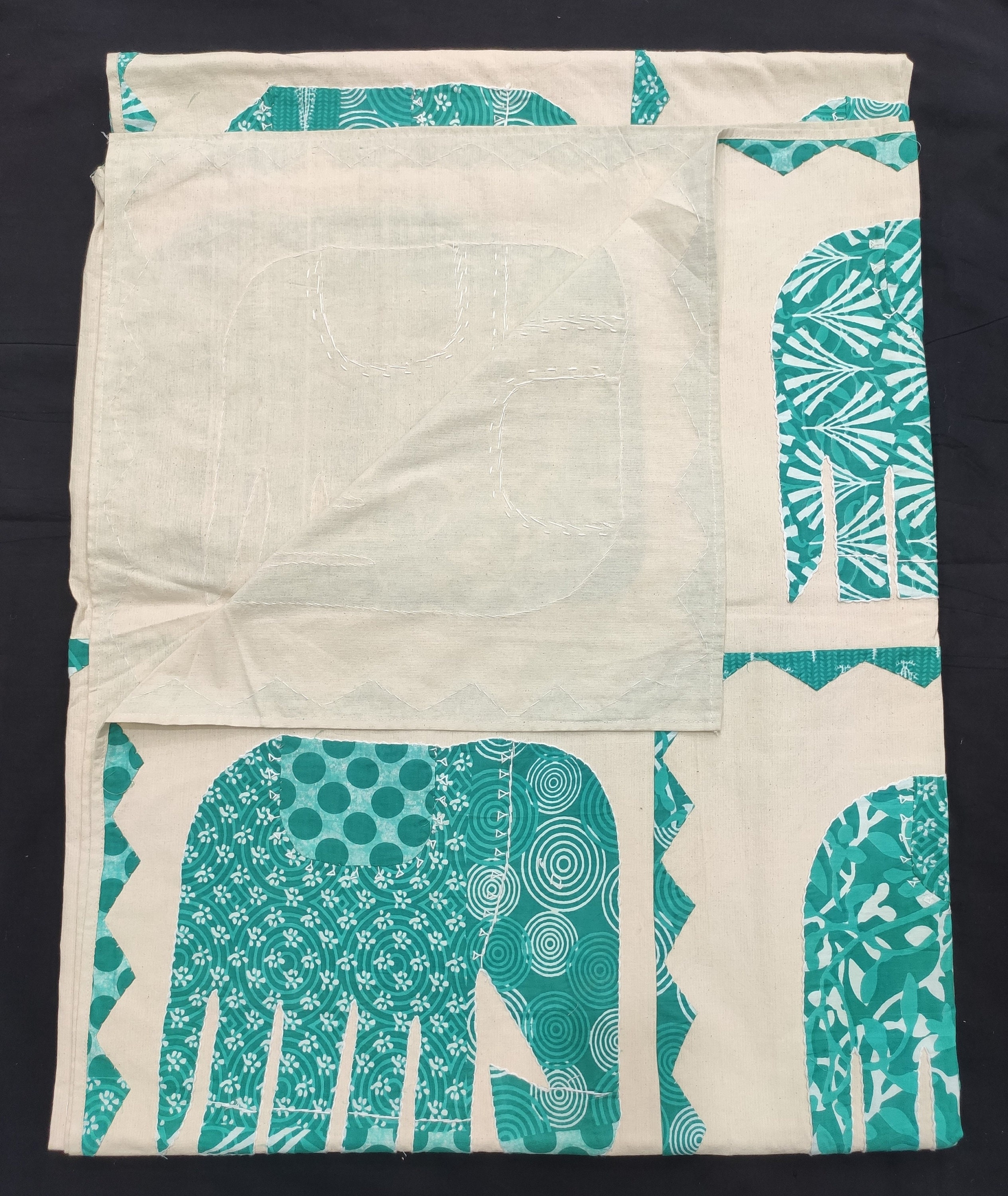 Indian Elephant Patchwork Bedcover Cotton Throw Green Elephant - Etsy Indian Elephant Patchwork Bedcover Cotton Throw Green Elephant - Etsy