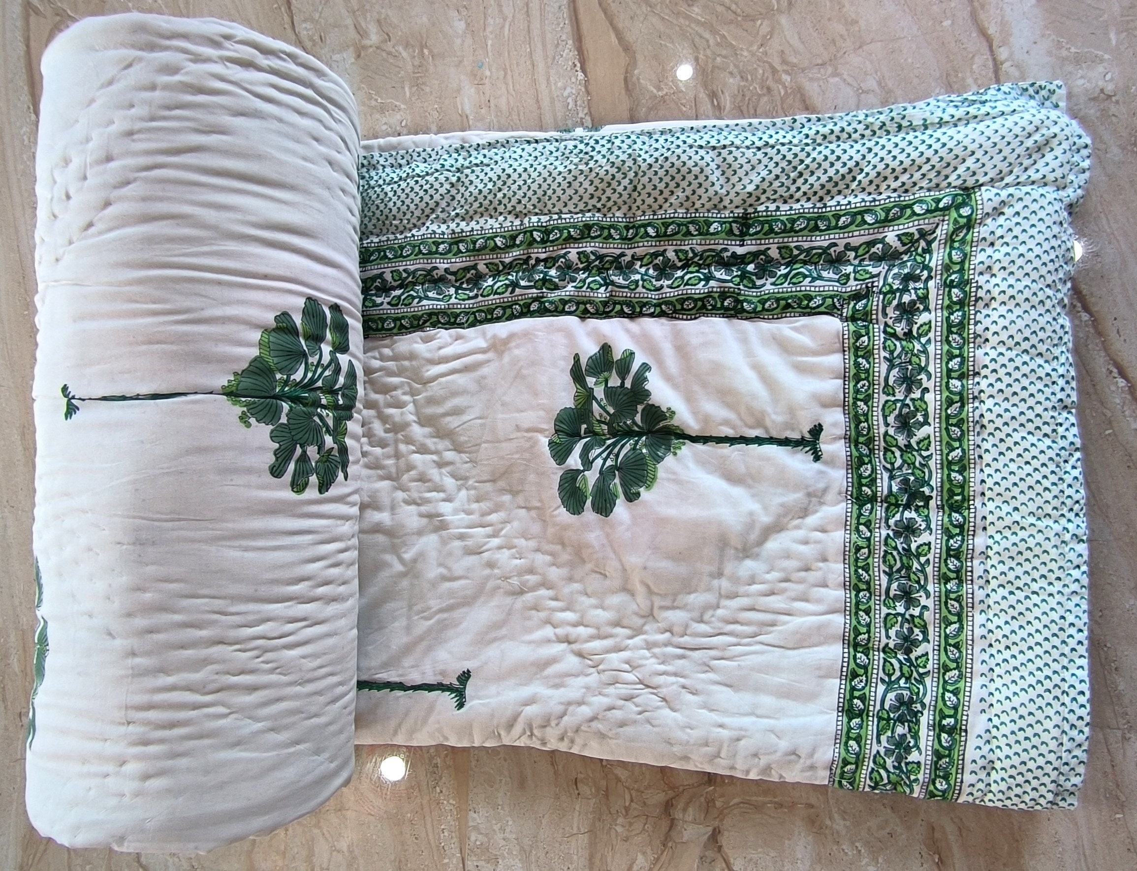 Tree Jaipuri Razai Hand Block Printed Kantha Quilt Animal - Etsy