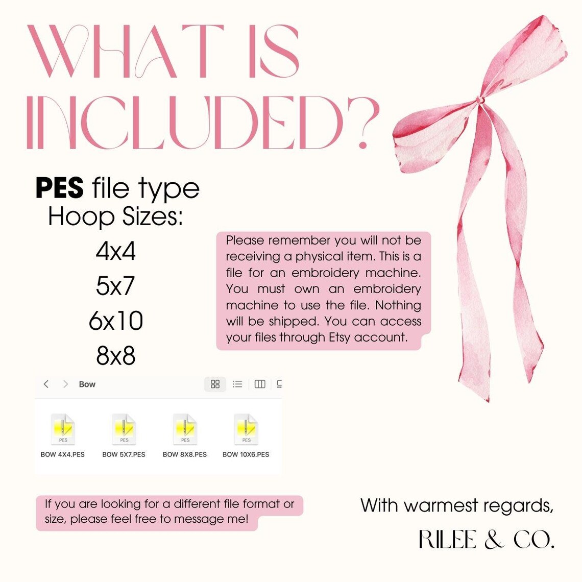 Bow PES Embroidery File - Etsy