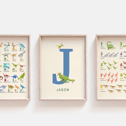 Dinosaur Alphabet Print A-Z ABC Poster Nursery Wall Art - Etsy UK