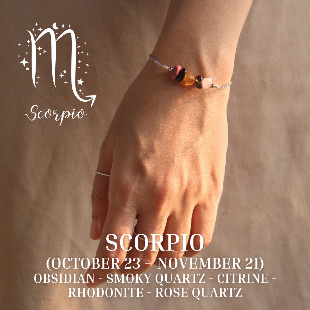 Scorpion Bracelet Zodiac Sign Personalized Bracelet Raw - Etsy