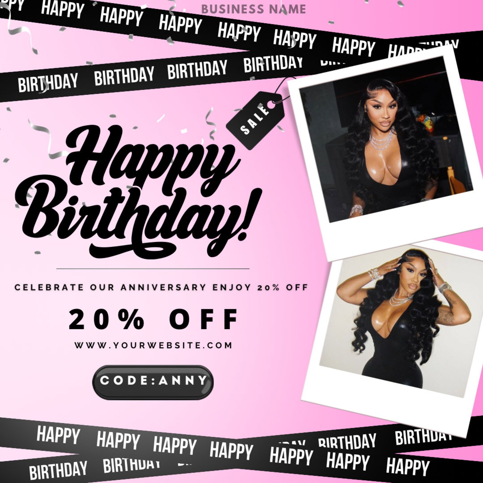 Diy HBD Sale Flyer Social Media Template Canva Editable - Etsy