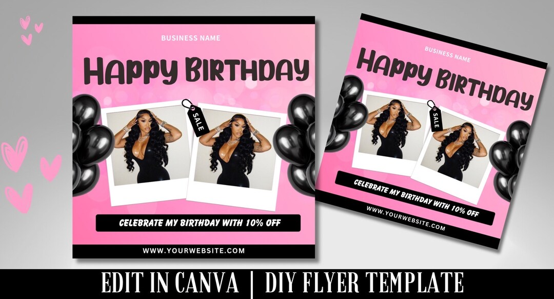 DIY HBD Sale Flyer Canva Template Editable - Etsy