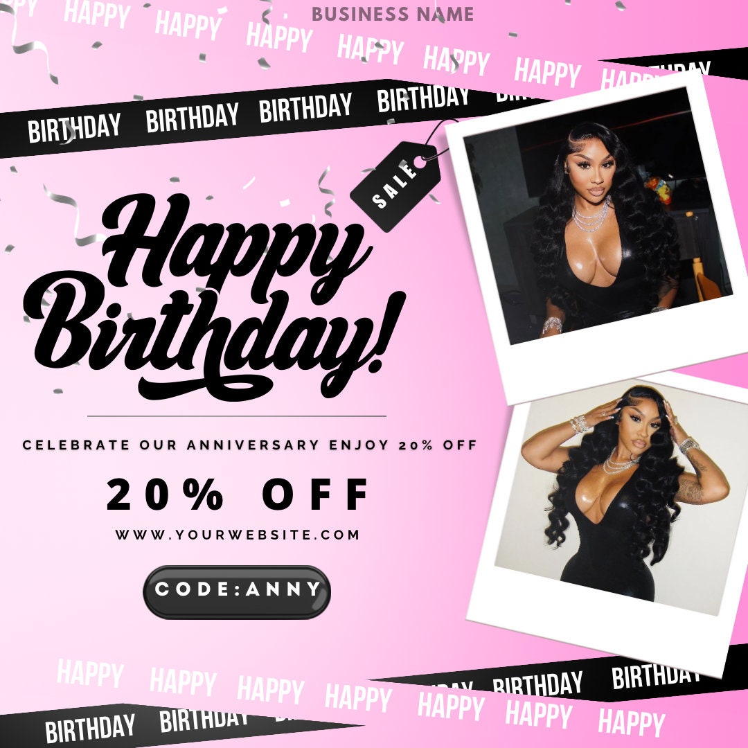 Diy HBD Sale Flyer Social Media Template Canva Editable - Etsy