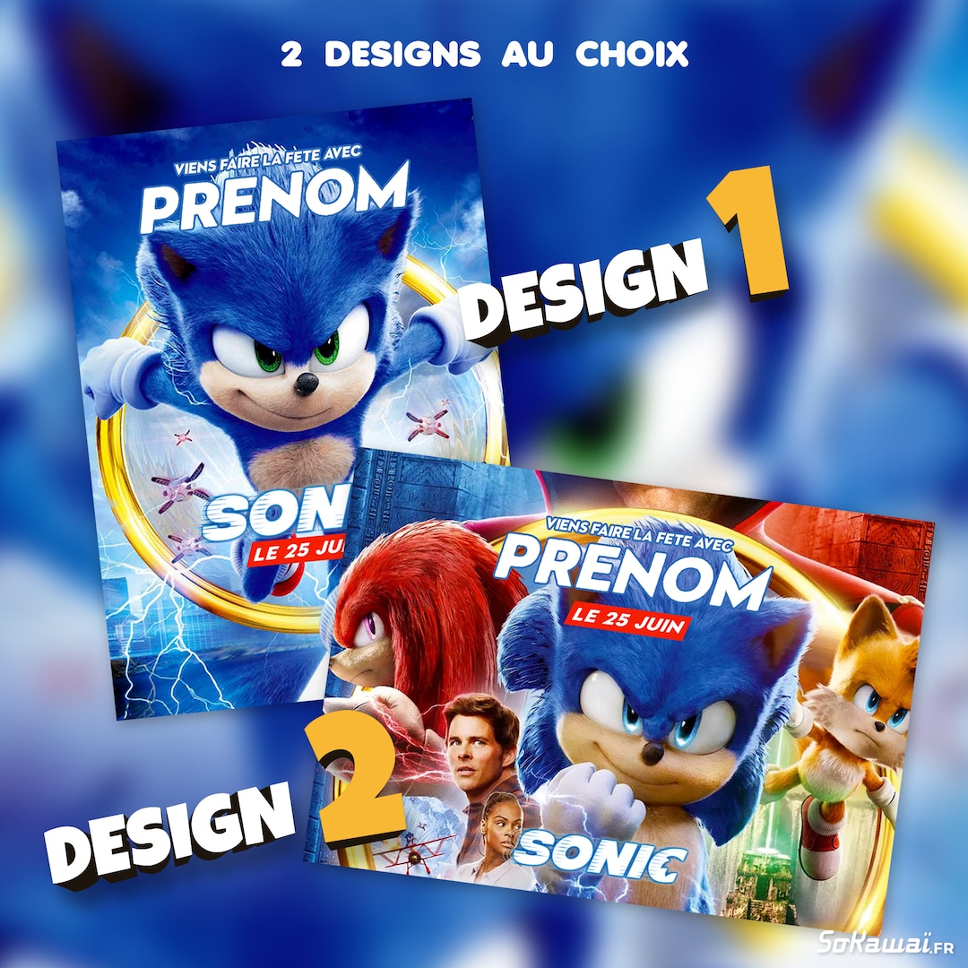 Sonic 8 Birthday Invitations in French to Personalize 8 Envelopes 2 ...