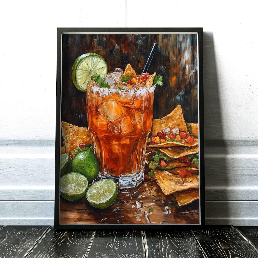 Mexican Art Painting - Nachos & Michelada Wall Art Decor. - Etsy