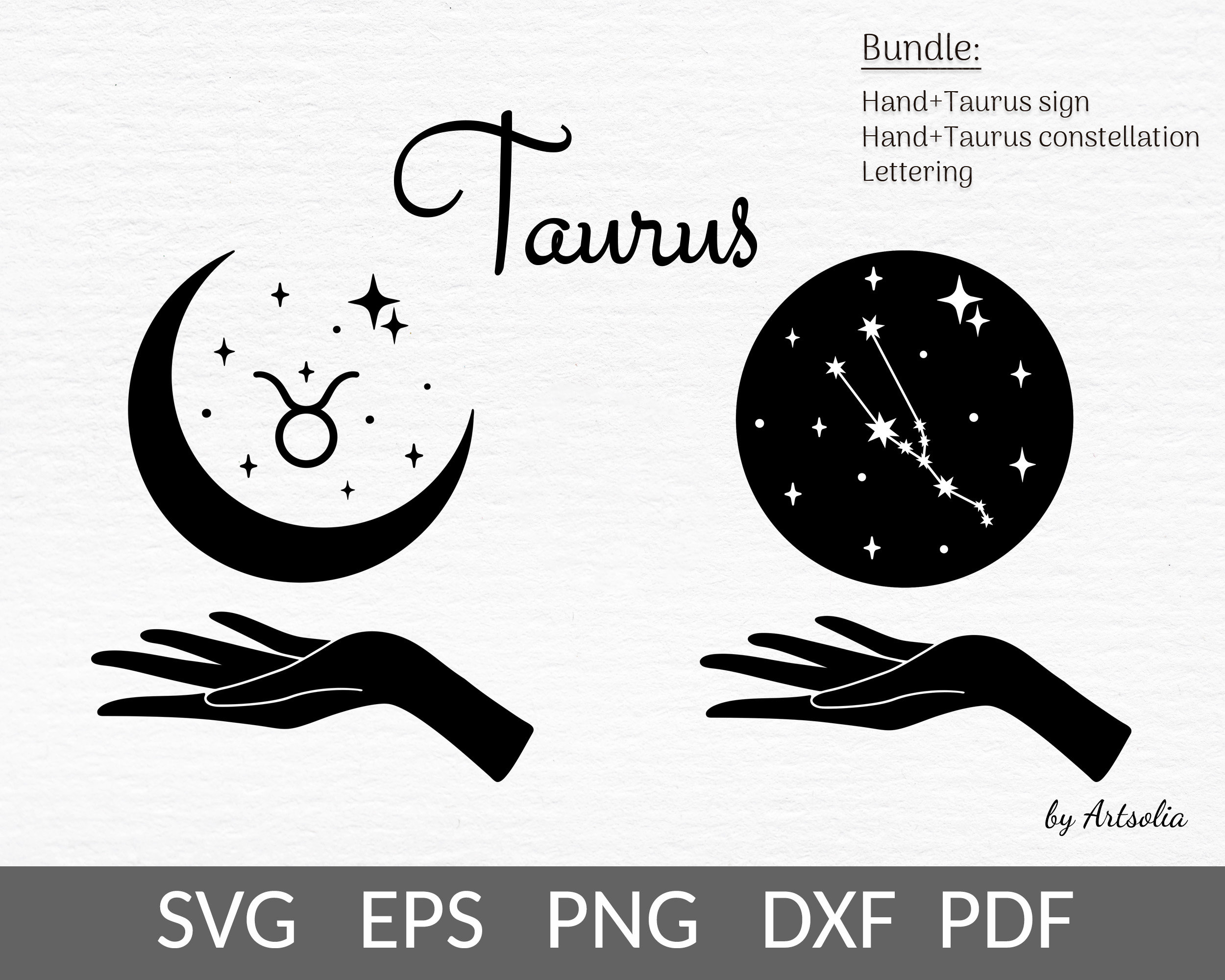 Moon Svg-zodiac Svg Taurus Sign Star Constellation-esoteric Spiritual ...