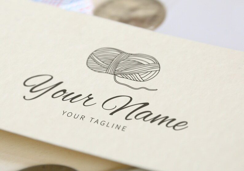 Semi Custom Crochet Logo With Yarn Skein for Small Business Branding ...