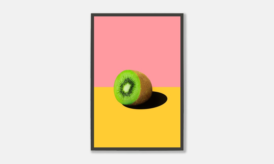 Kiwi Wall Art in Pop Art Style-colorful Kiwi Print-retro Fruit Poster ...