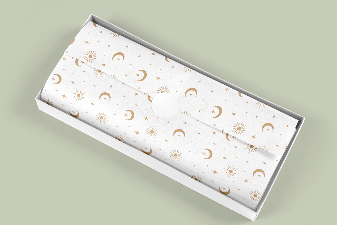 Boho Tissue Paper Design With Sun Moon and Stars Pattern-printable ...