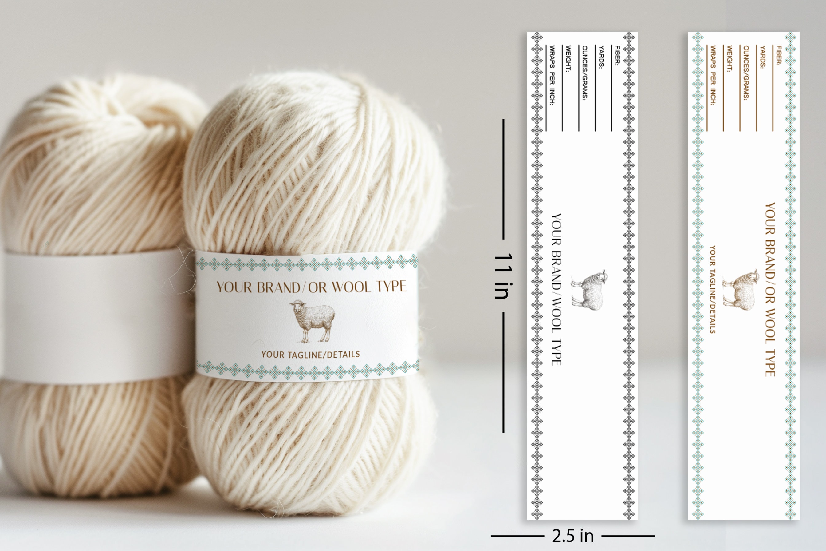 Merino Sheep Wool Editable Label-custom Sheep Wool Wrap Around Label ...