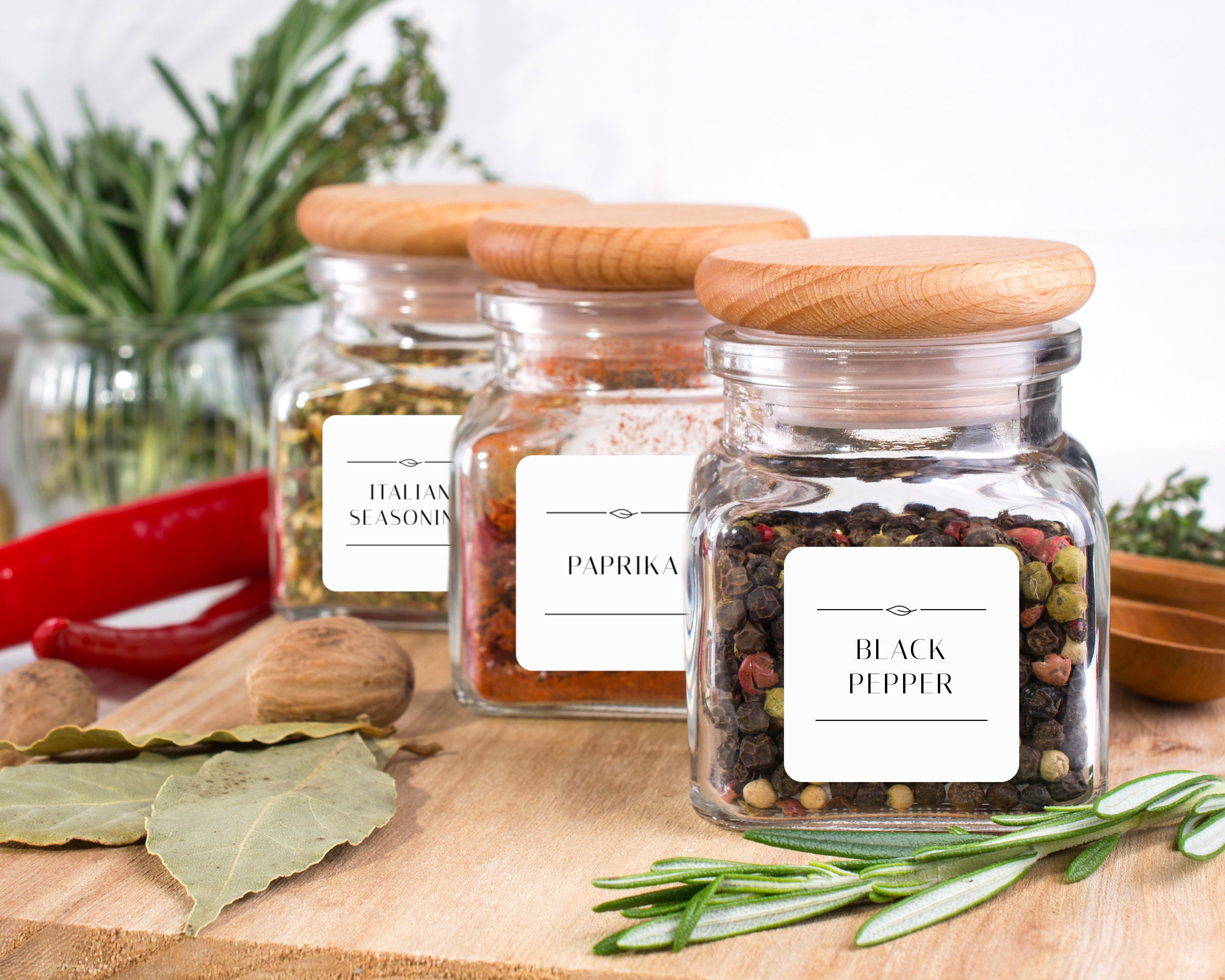 Modern Spice Labels Square Form for Small Jars printable Seasoning ...