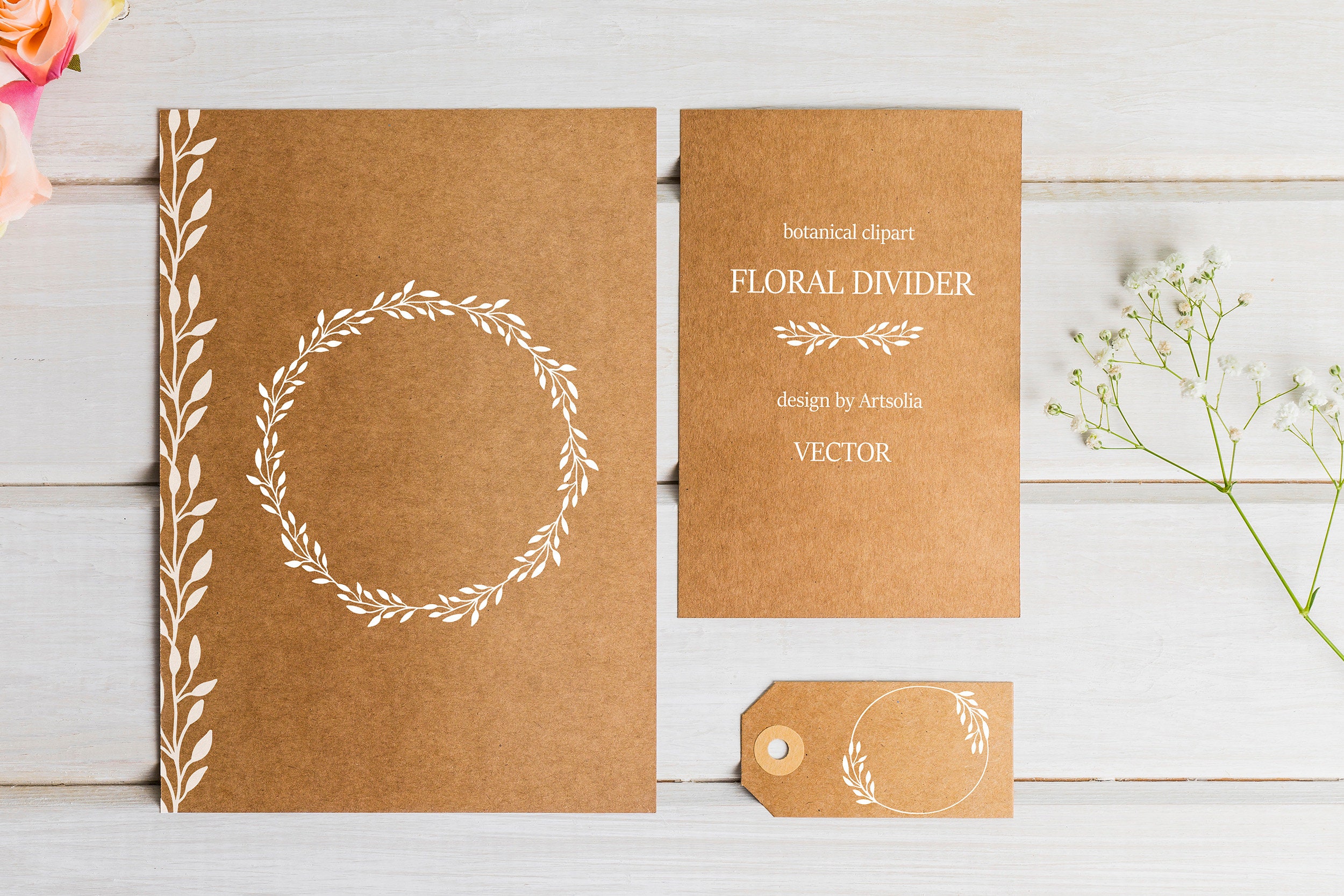 Floral Wreath Svg-wildflower Divider Set Cricut-botanical Border-baby ...