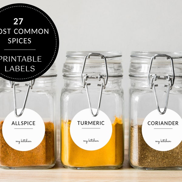 Round Spice Labels - Etsy