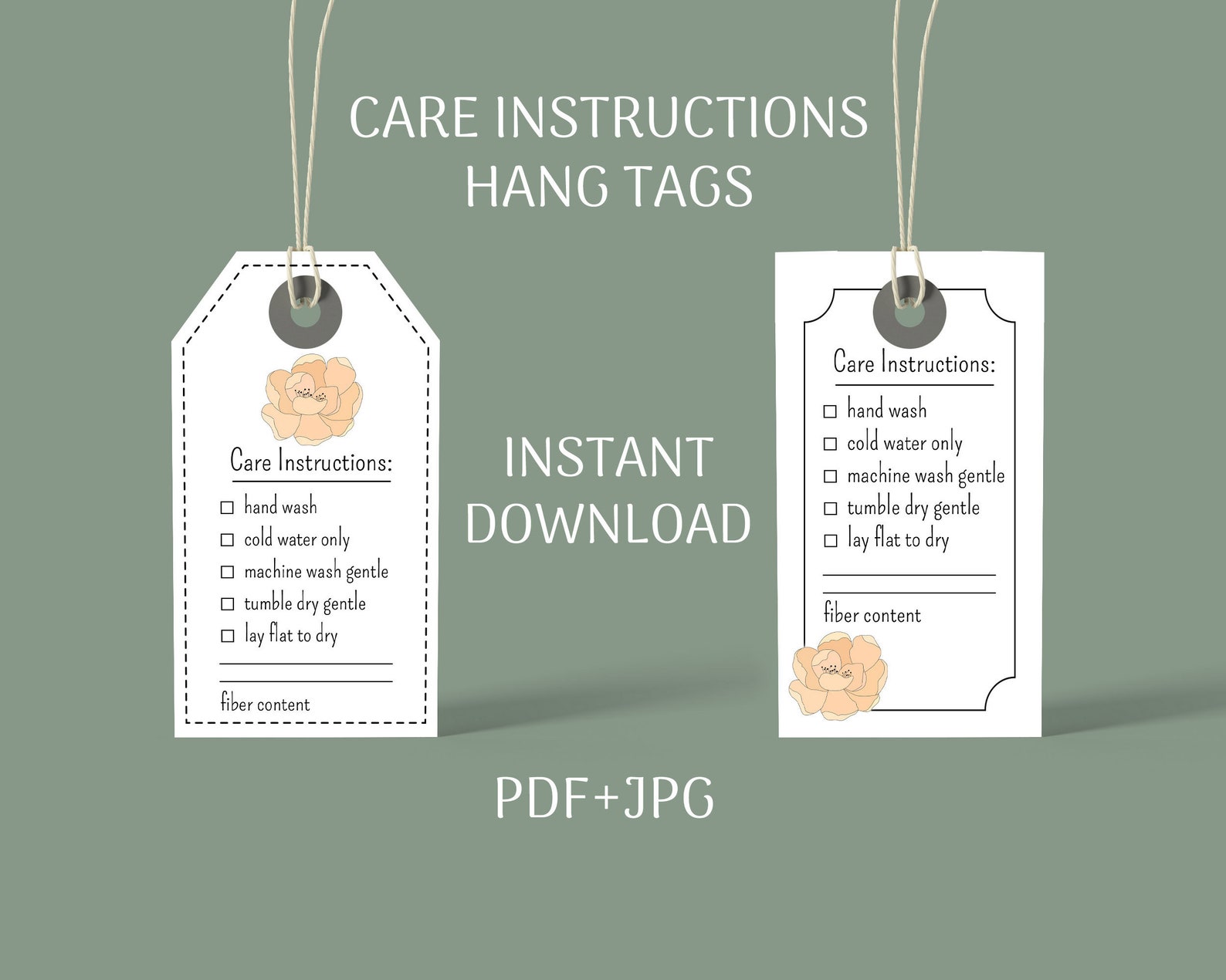 Care instructions tags for hand crafted knit crochet | Etsy