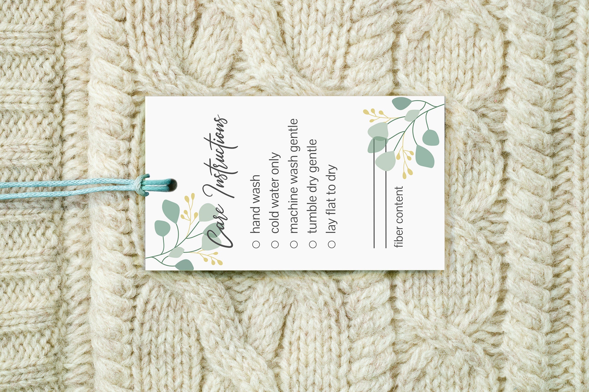 Care Instructions Tags for Handmade Knitted Crochet Items-washing ...