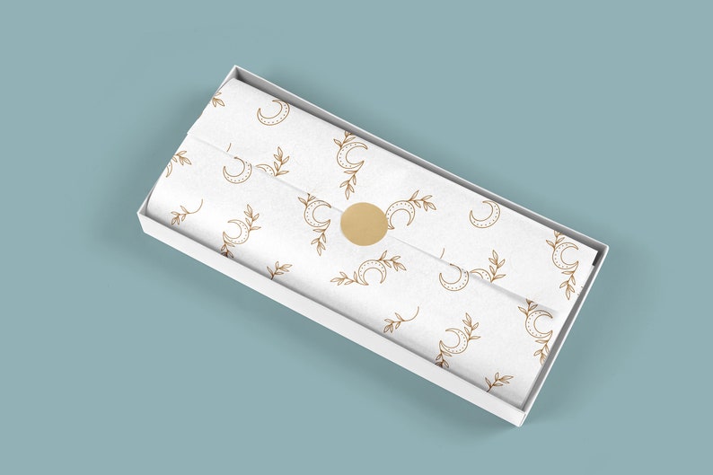 Boho Tissue Paper Design-moon Tissue Paper With Branches Pattern ...