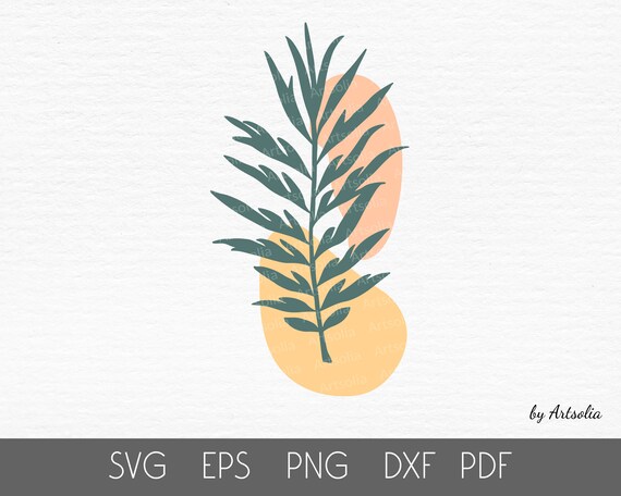 Boho plant svg-Orange pink aesthetics-Botanical Boho print for | Etsy