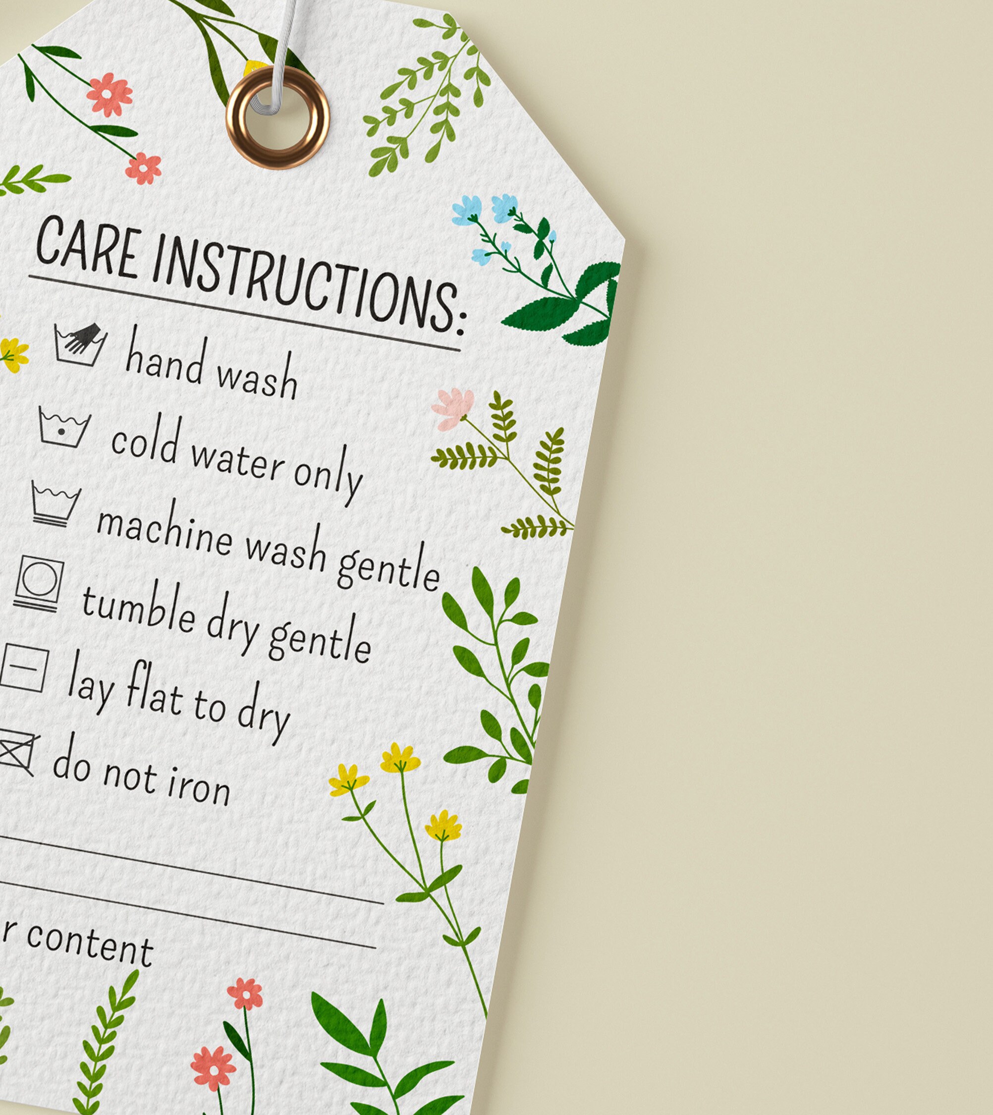 Printable Care Instruction Tags for Knitted and Crochet Items-washing ...