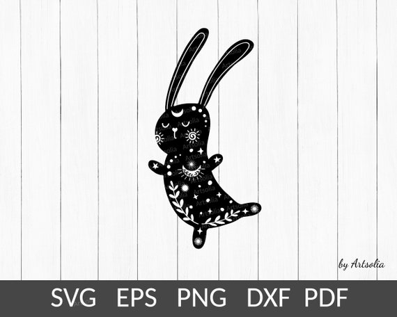 Celestial Bunny Svg-cute Moon Stars Bunny Svg-moon Child | Etsy