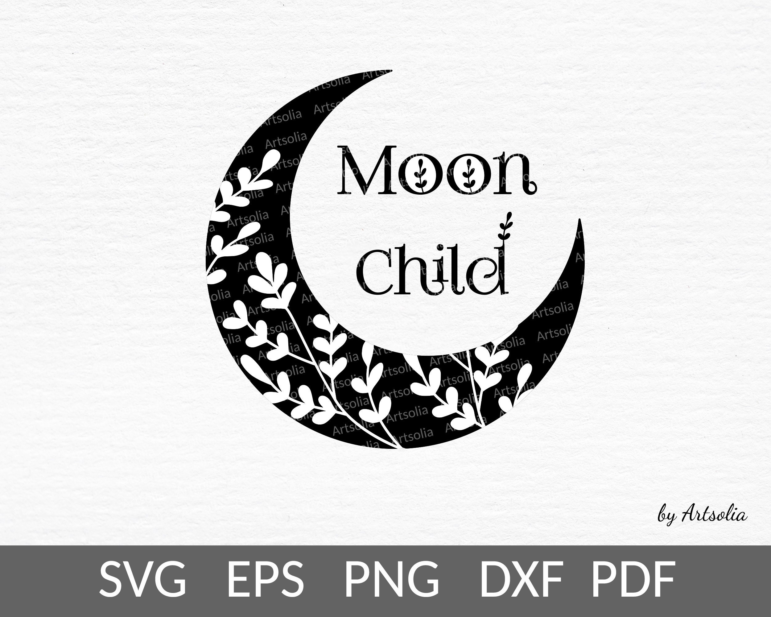 Scandinavian Svg-moon Child Svg With Floral Crescent Moon-boho - Etsy