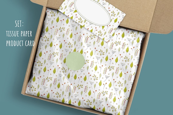Tissue Paper Design and Product Card Template Set-botanical - Etsy