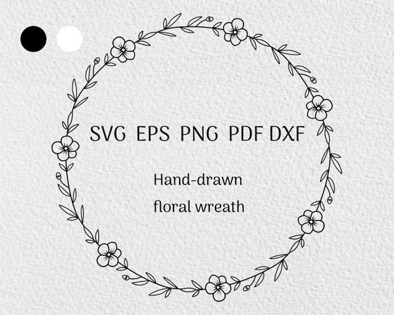Wildflower Floral Wreath Svg-botanical Forget Me Not | Etsy