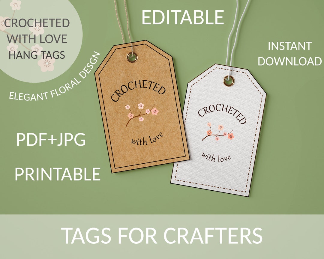 Crochet Knitting Hang Tags for Handmade Items-custom Crocheted With ...