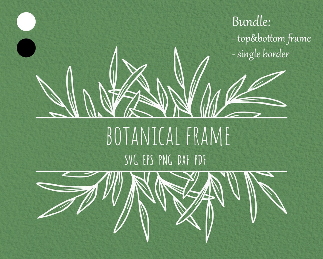 Organic Border Svg-organic Frame Svg Bundle-leaf Divider-monogram Svg ...