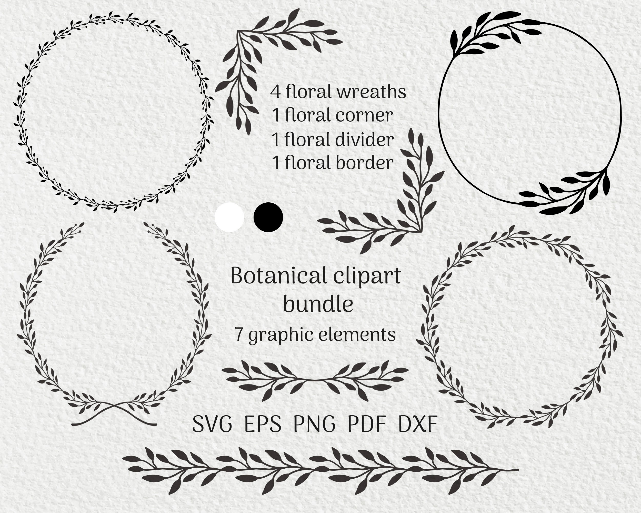 Floral Wreath Svg-wildflower Divider Set Cricut-botanical Border-baby ...