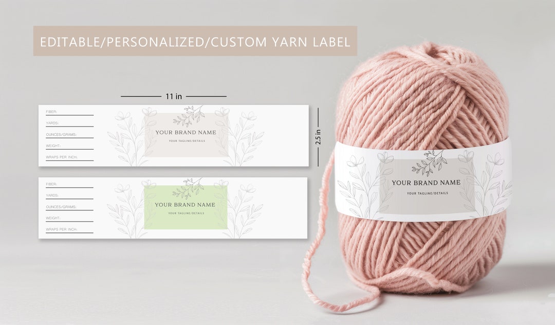Yarn Skein Wrap Labels for Handmade Items-printable PDF Wrap Around ...