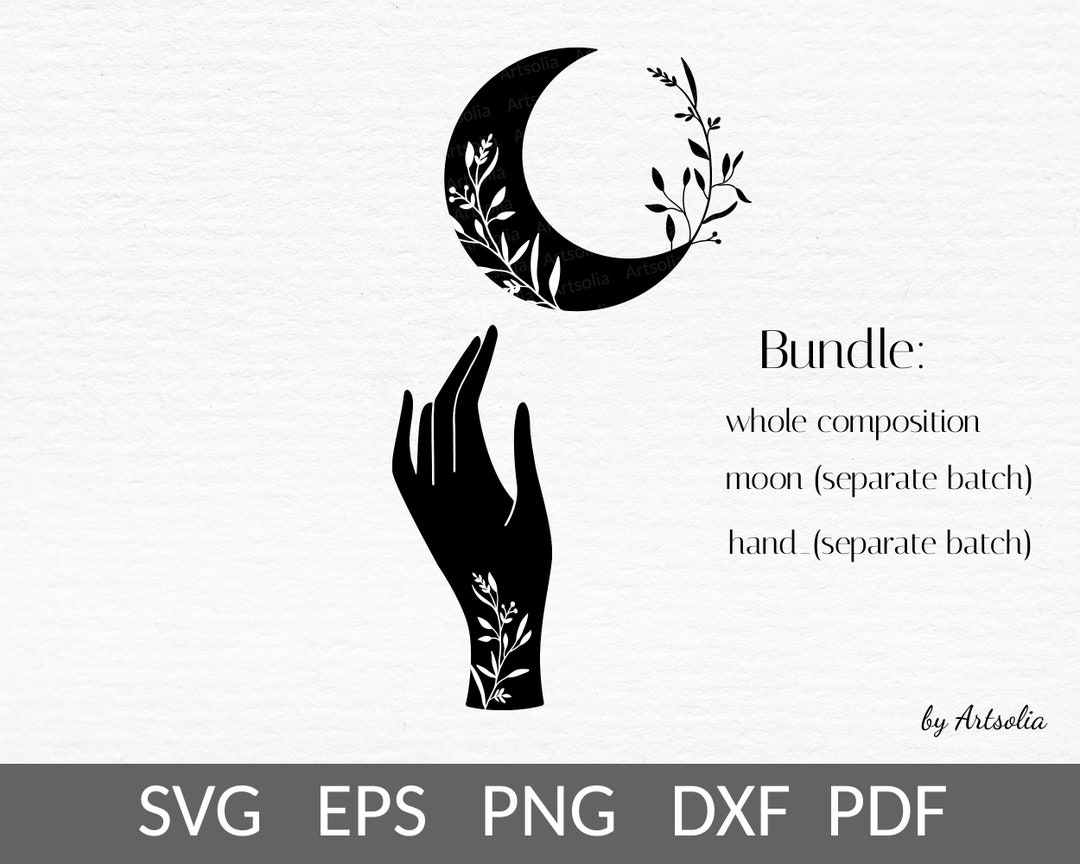 Witch Hands Svg-floral Moon Phase-mystical Woman Yoga Shirt-astrology ...