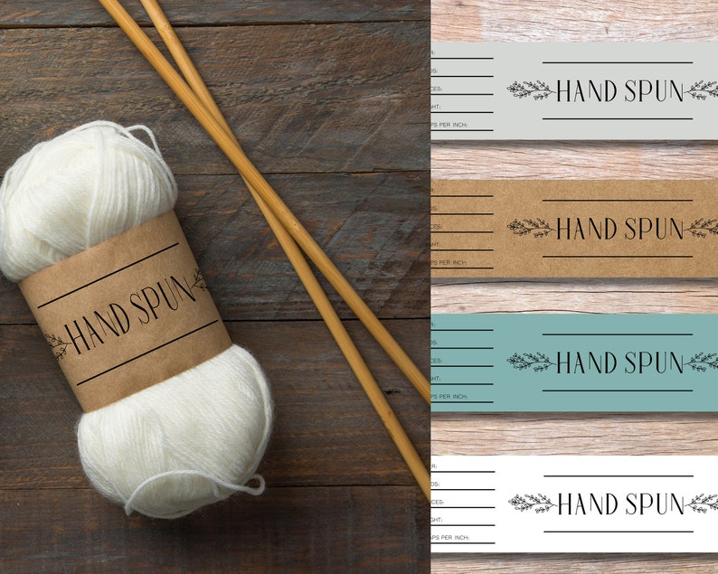 Printable Yarn Wrap Labels for Hand Spun Yarn-diy Tags for Handmade ...