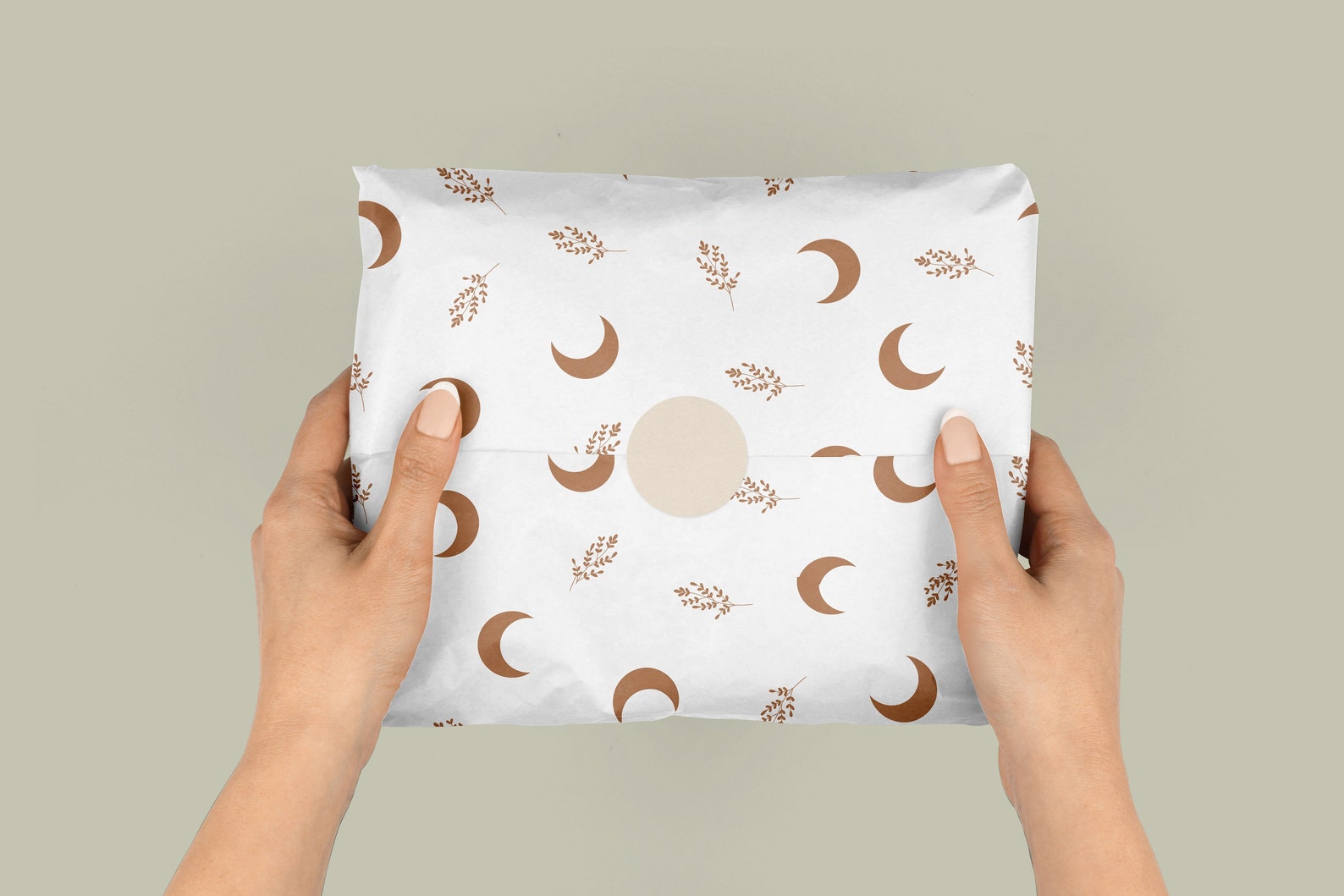 Boho Tissue Paper Design-moon Tissue Paper With Botanical - Etsy