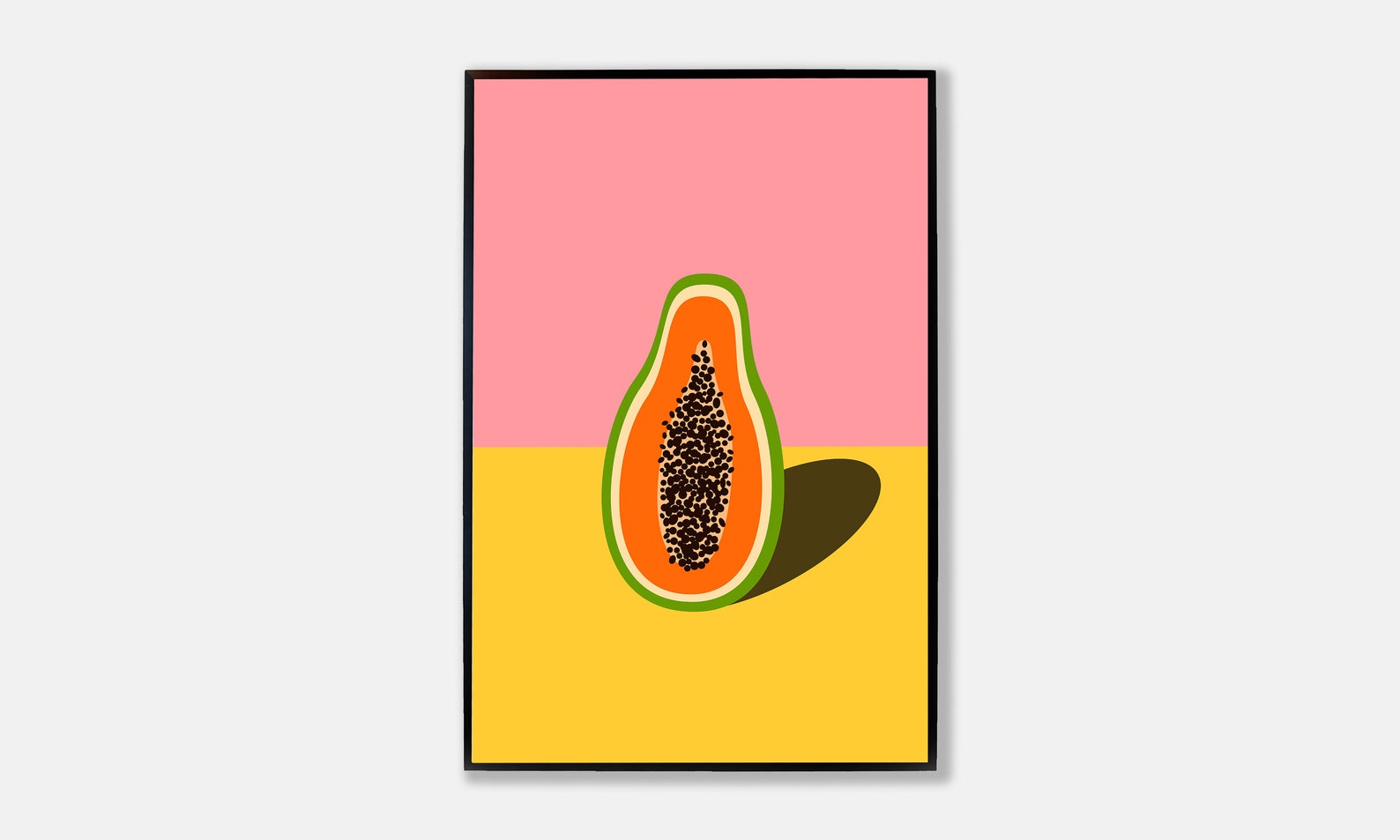 Pop Art Poster, Papaya Pop Art Print, Tropical Fruits Wall Art ...