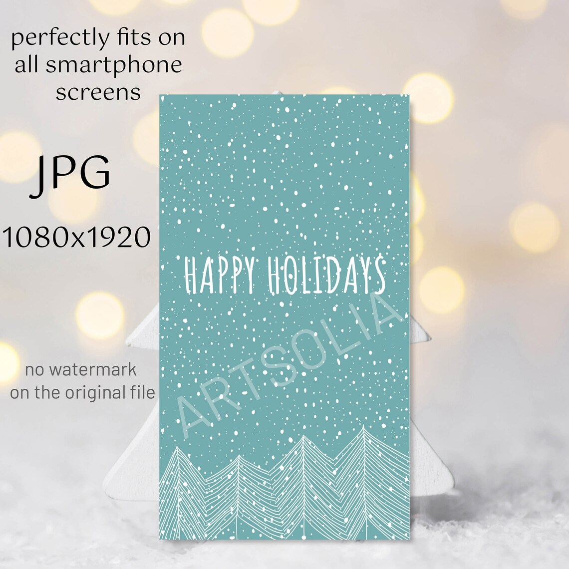 Animated Christmas Card-digital E-card With Falling Snow Winter Forest ...