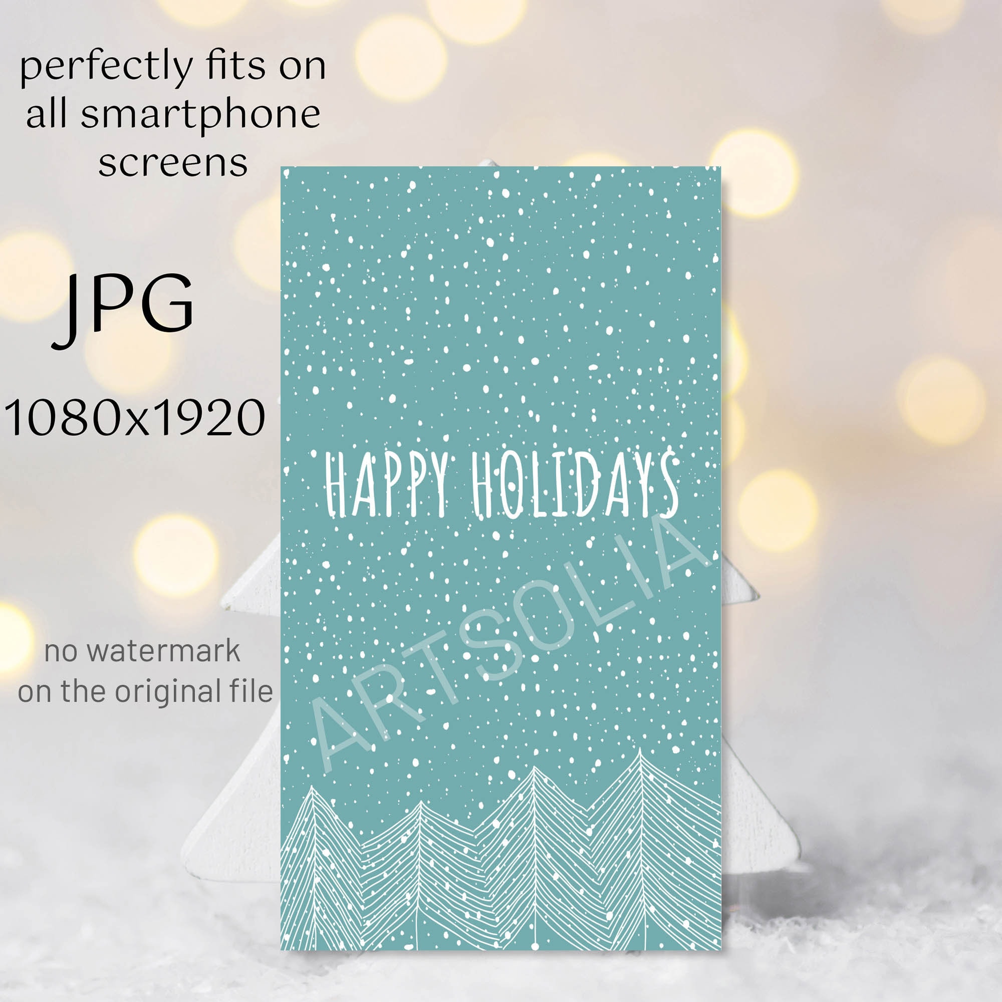 Animated Christmas Card-digital E-card With Falling Snow Winter Forest ...