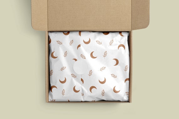 Boho Tissue Paper Design-moon Tissue Paper With Botanical | Etsy