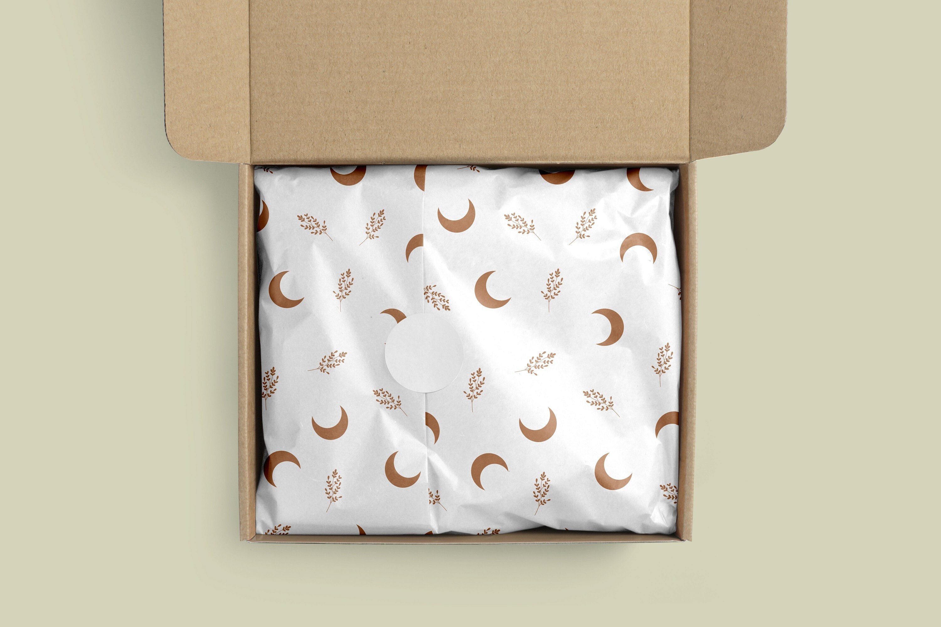 Boho Tissue Paper Design-moon Tissue Paper With Botanical - Etsy