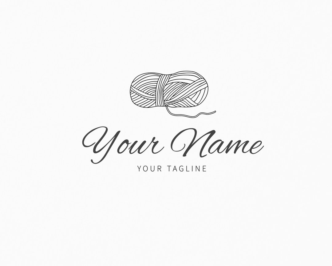 Semi Custom Crochet Logo With Yarn Skein for Small Business Branding ...