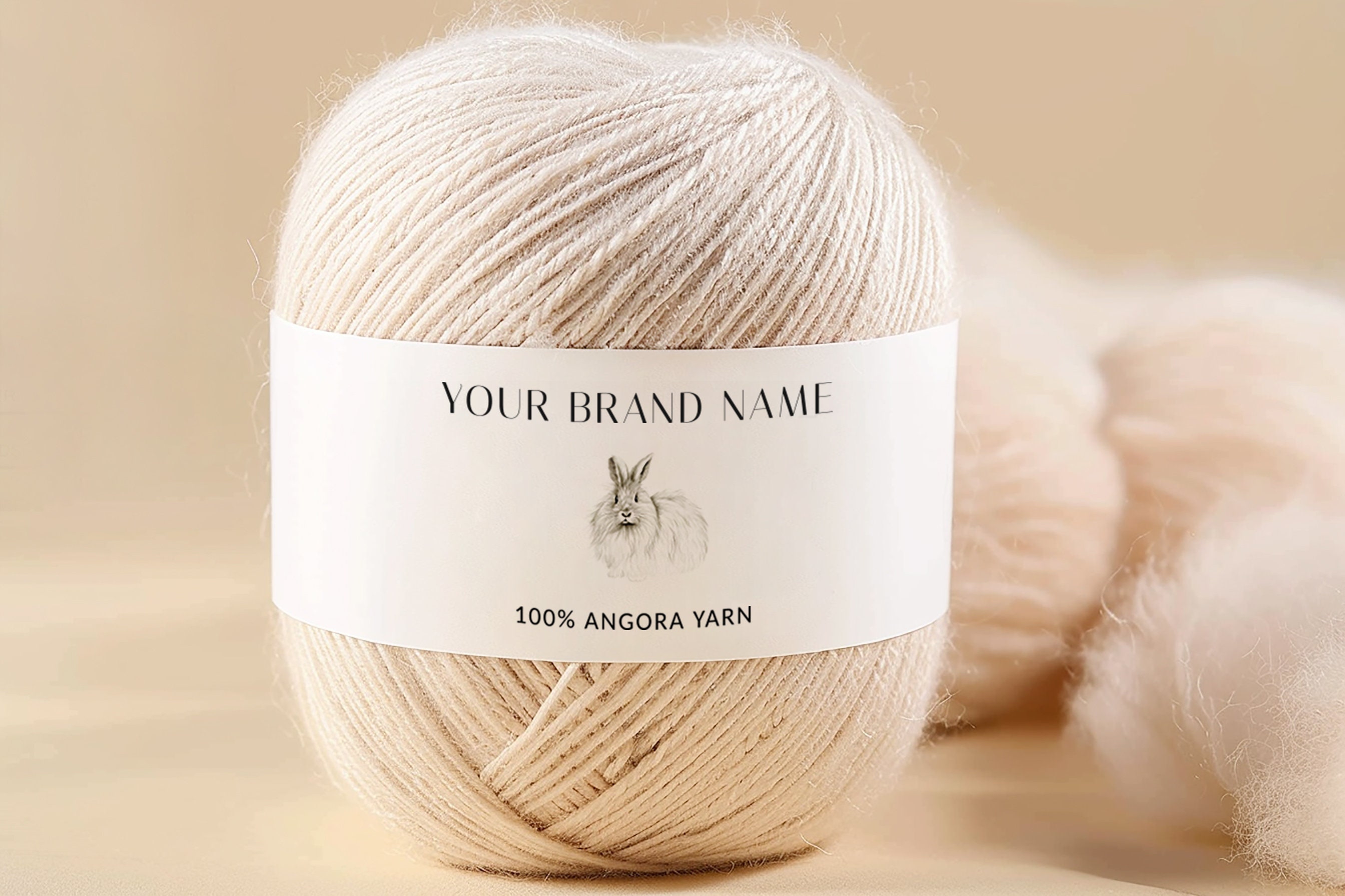 Angora Rabbit Wool Editable Label-custom Angora Rabbit Wool Wrap Around ...