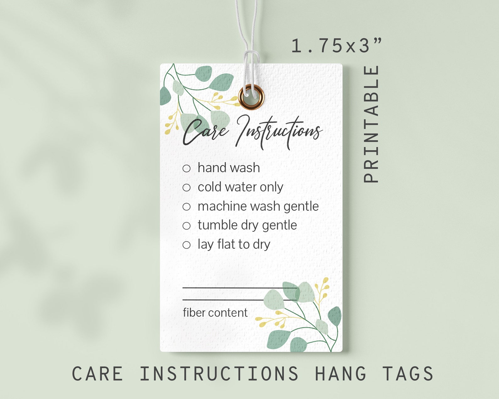 Care Instructions Tags for Handmade Knitted Crochet Items-washing ...