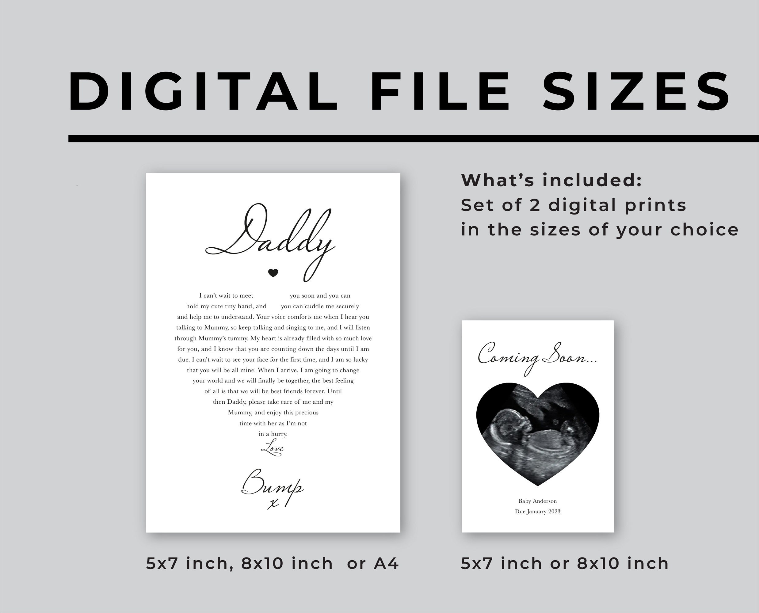 Daddy to Be Poem With Ultrasound Photo (digital Download) | Gift From ...
