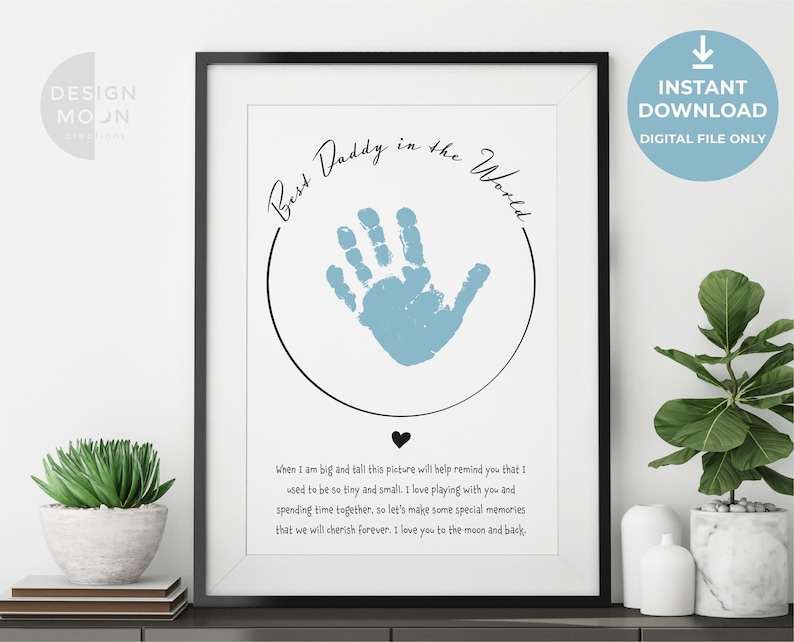 Handprint Keepsake Printable Gift for Daddy From Kids Daddy Gift ...
