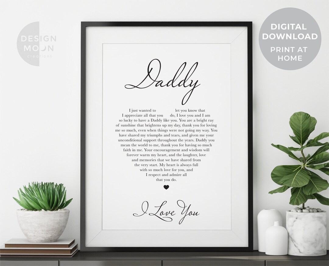 Papa Gedicht | Sentimentales Geschenk für Papa | Ausdruckbar ...